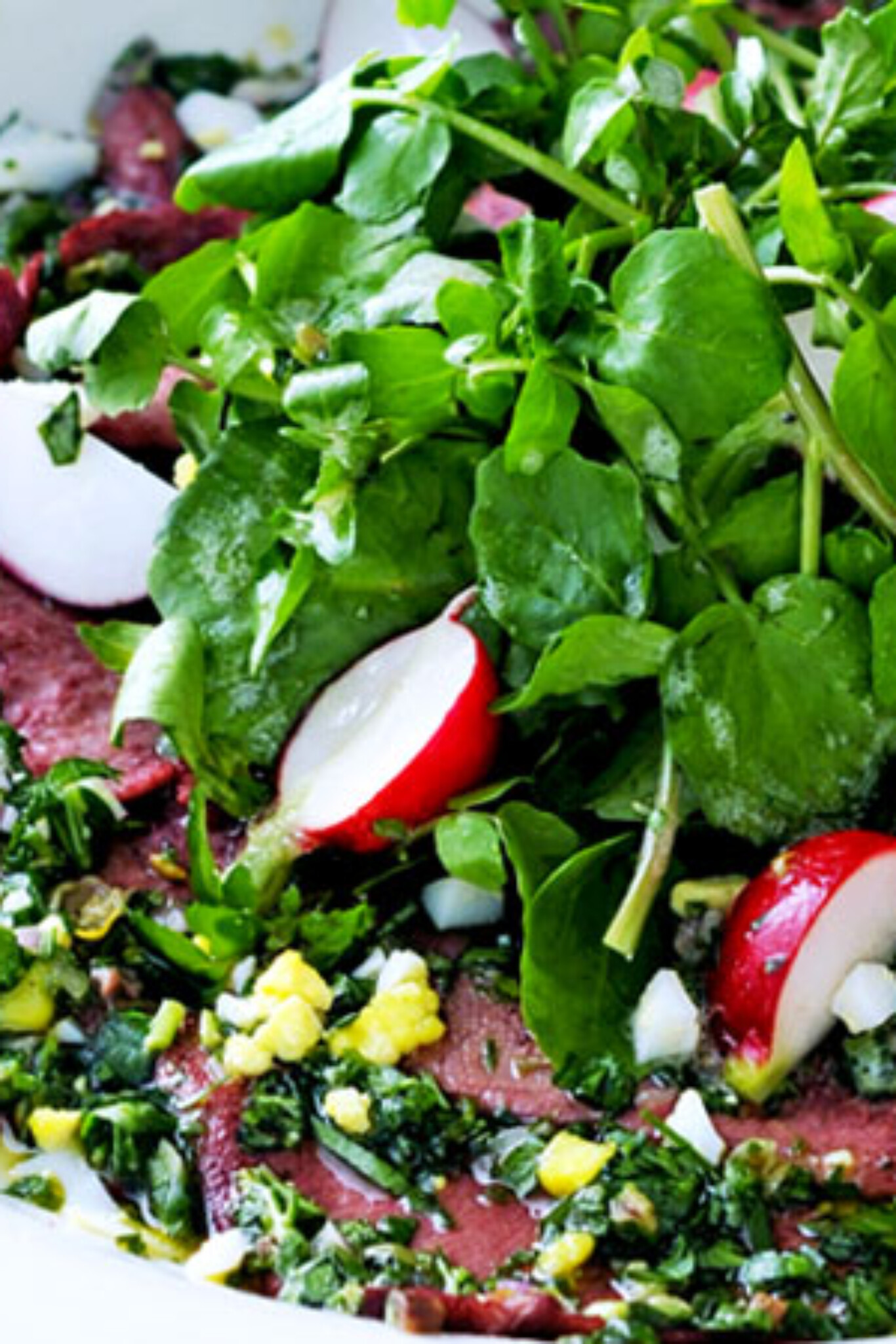 rundertong met waterkerssalade | delicious.magazine
