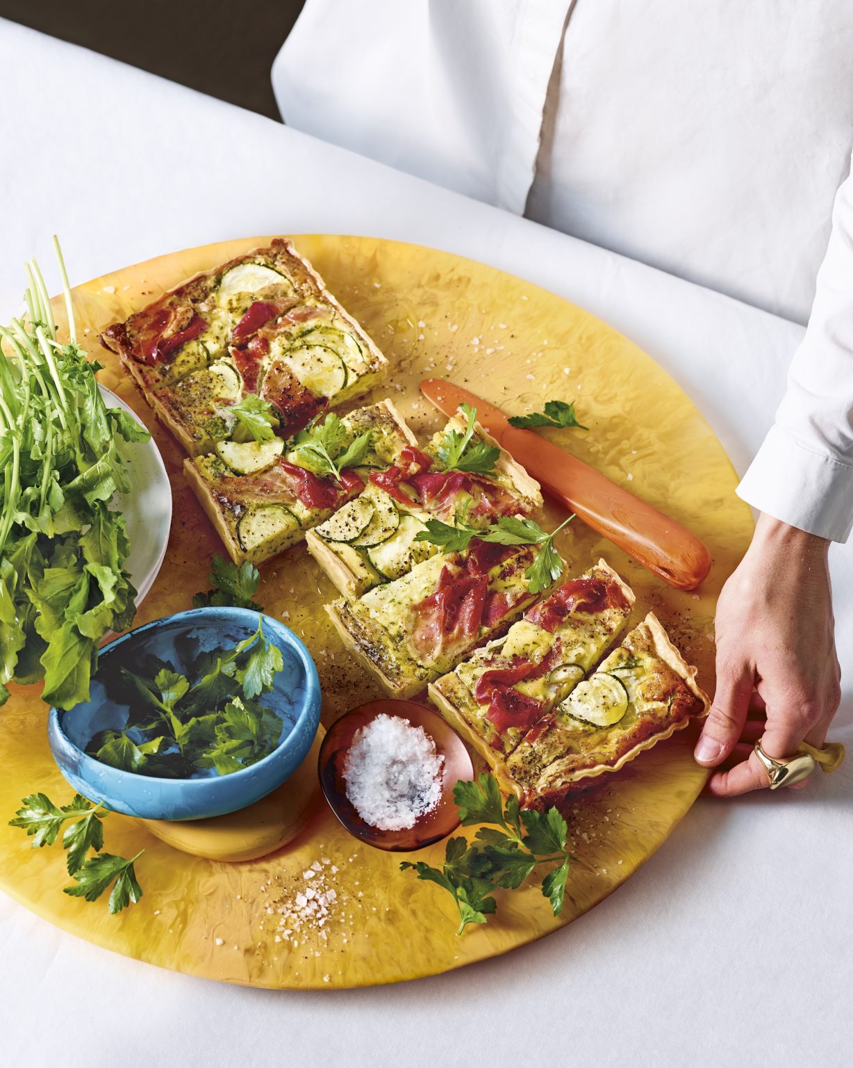 courgettetaart met cheddar & rauwe ham | delicious.magazine