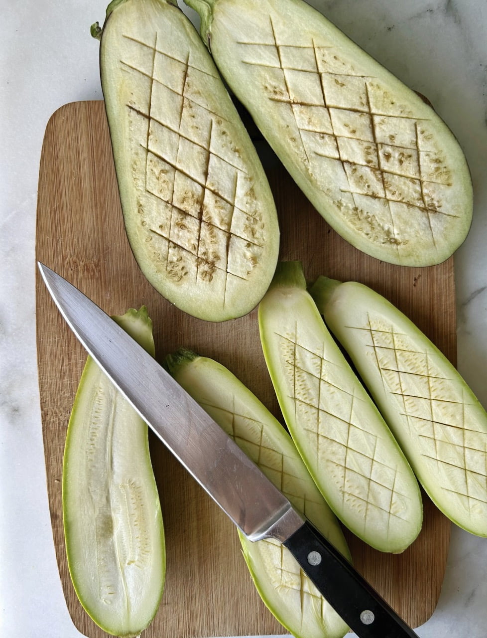 stap voor stap courgette en aubergine steaks | delicious.magazine